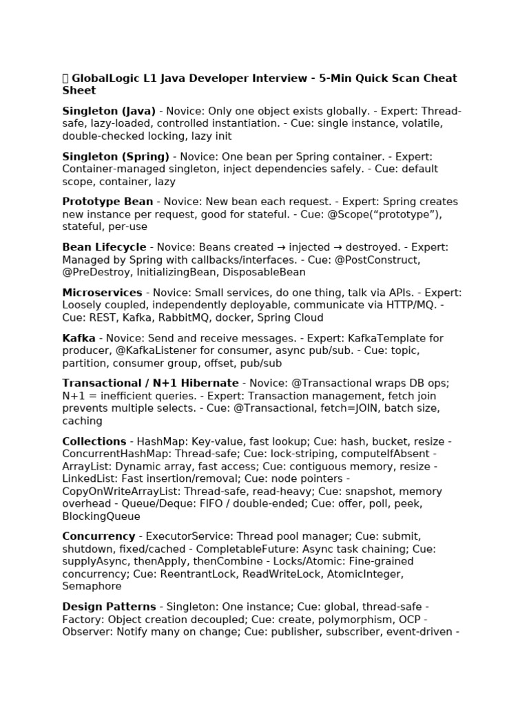 Designpatterns - SOLID Interview Cheat Sheet | PDF | Software Engineering | Computing