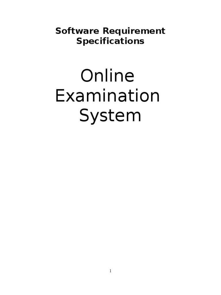 Sample SRS Online Examination System | PDF | Microsoft Windows | Test ...