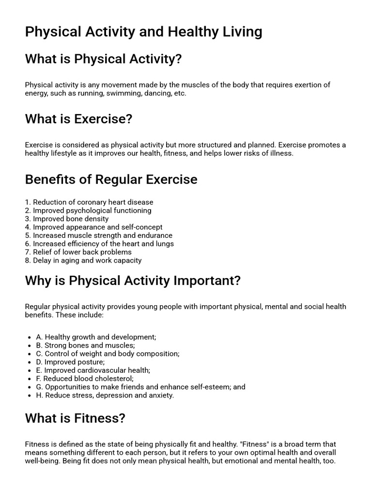 PhysicalFitnessandHealth StudyGuide | PDF | Physical Fitness | Strength ...