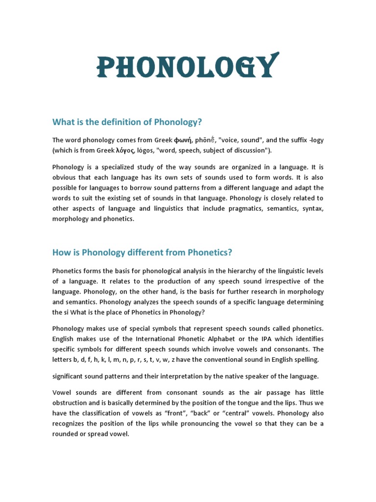 Phonology..PDF | Phonology | Phoneme
