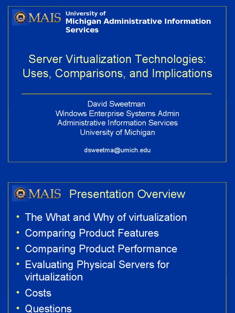 Server Virtualization Technologies: Uses, Comparisons, and Implications ...