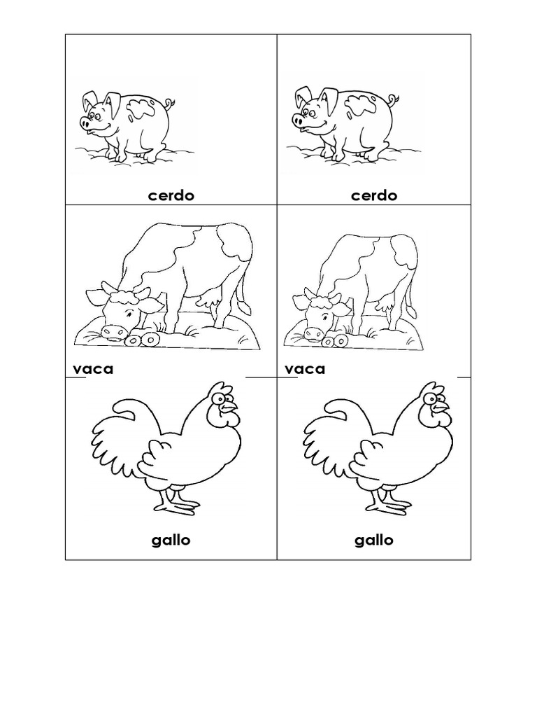 Memorama Animales de La Granja | PDF