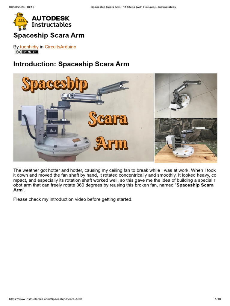 Spaceship Scara Arm - 11 Steps (With Pictures) - Instructables | PDF ...