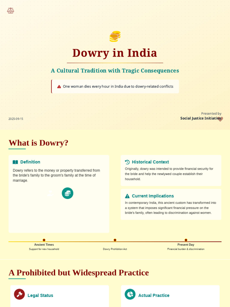 Dowry in India - A Cultural Tradition With Tragic Consequences | PDF ...