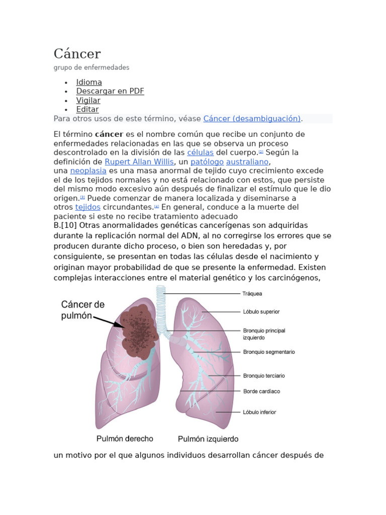 Cáncer (Desambiguación) | PDF | Cáncer | Mutación