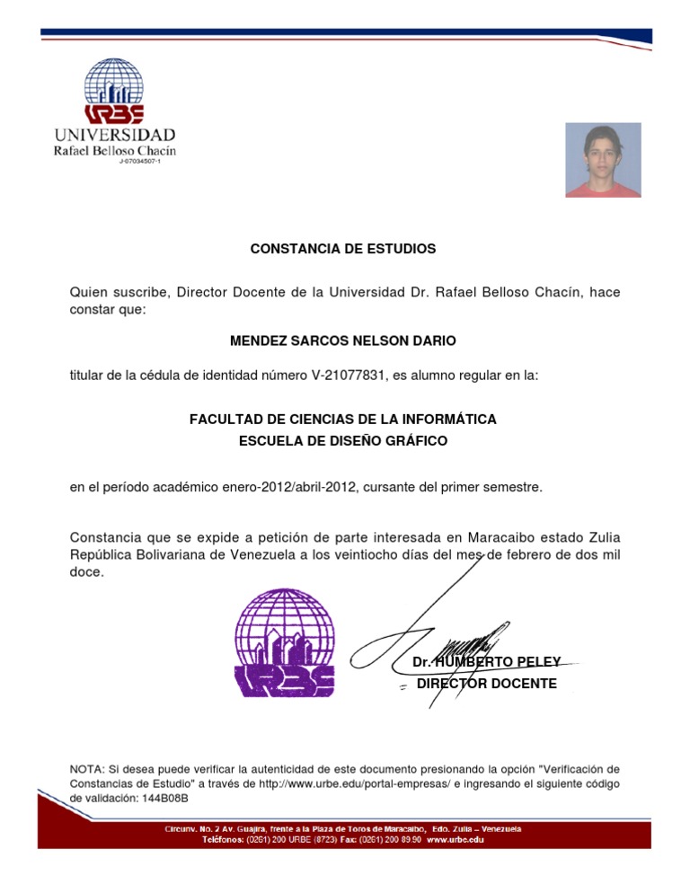 Formato Constancia De Estudios