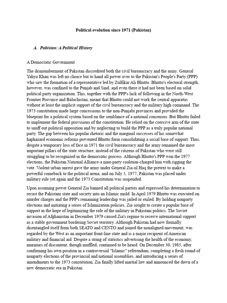 Pakistan's Political Evolution Since 1971 | PDF | Nawaz Sharif | Pervez ...