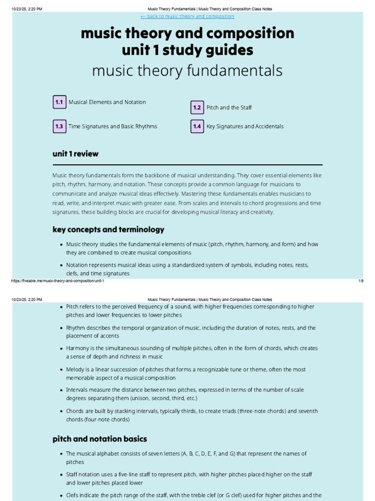 Music Theory Fundamentals Overview | PDF | Music Theory | Minor Scale