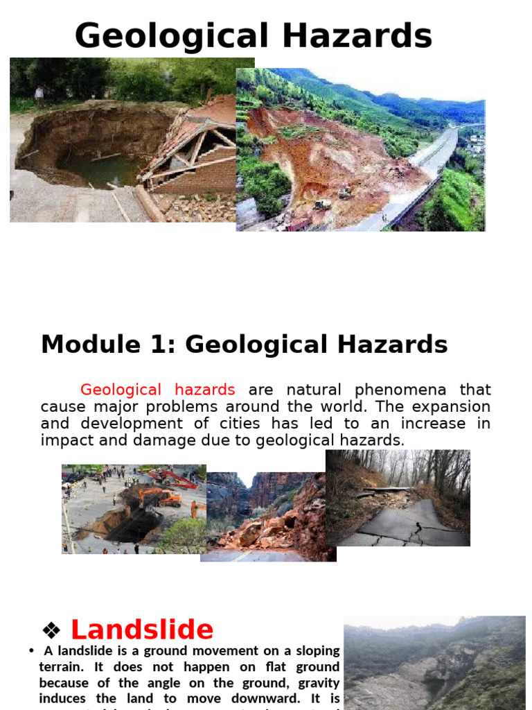 Understanding Geological Hazards | PDF | Sinkhole | Landslide