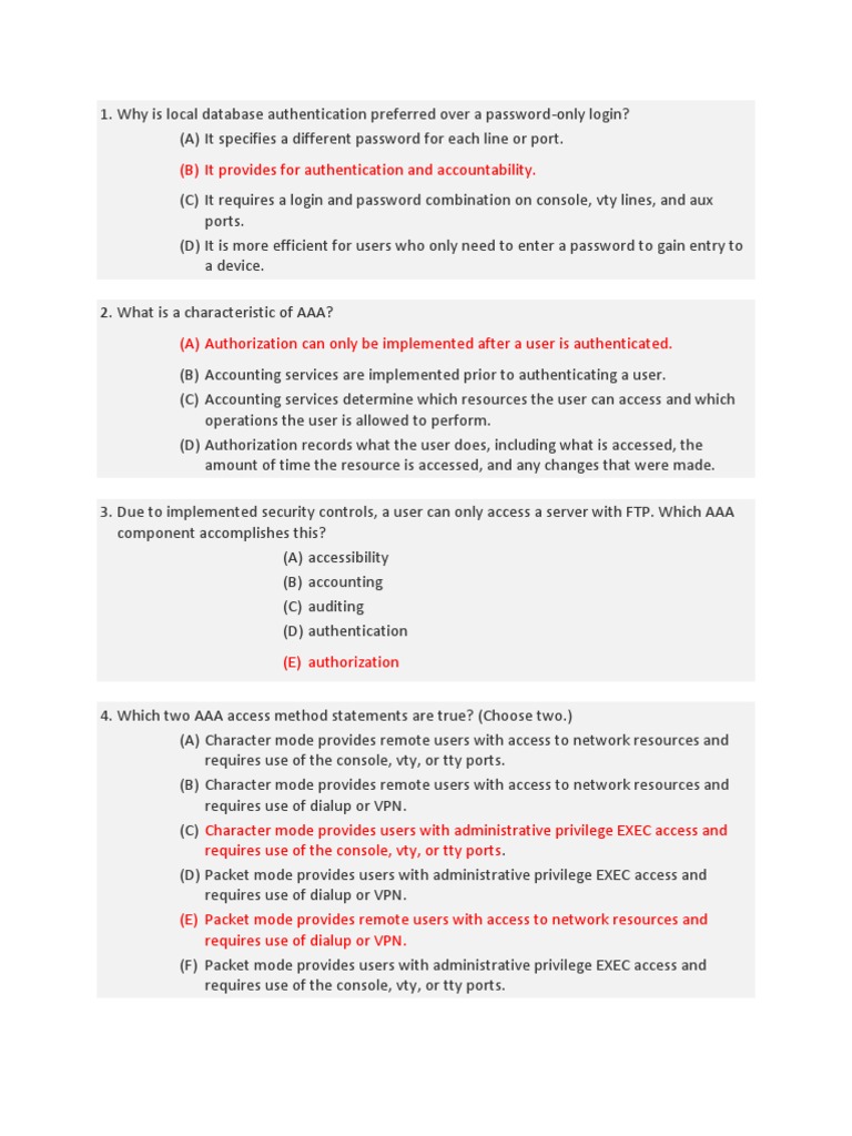 CCNA Security Ch03 Quiz Answers | PDF | Radius | Information Age