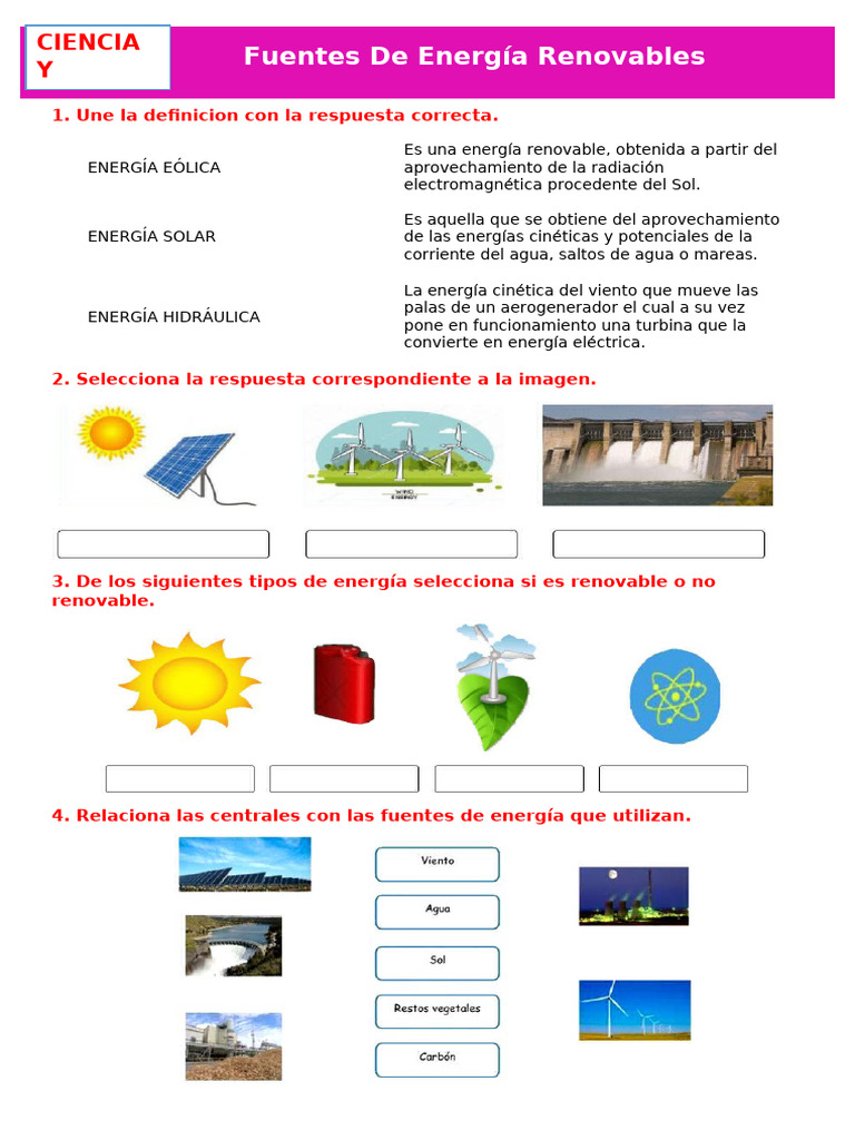 D2 A3 FICHA CYT Fuentes de Energía Renovables | PDF | Energía renovable ...