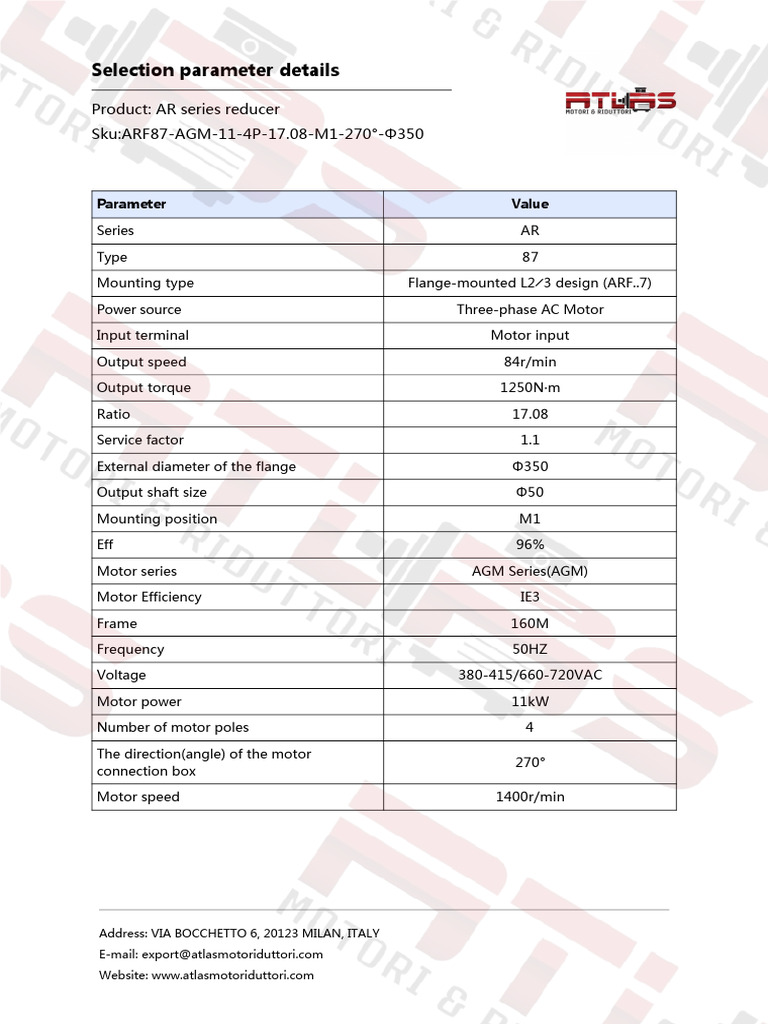 AR Series Reducer Specifications Guide | PDF