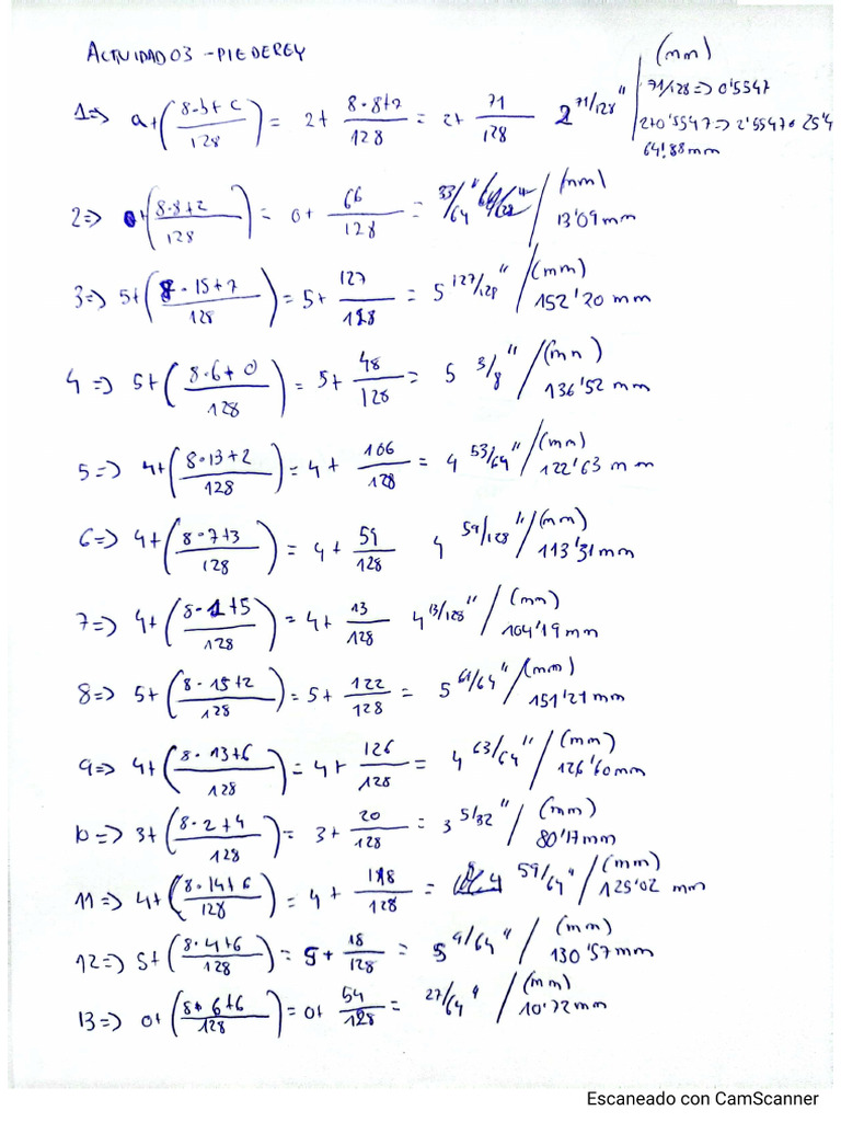Actv 03 Pie de Rey Pulgadas | PDF