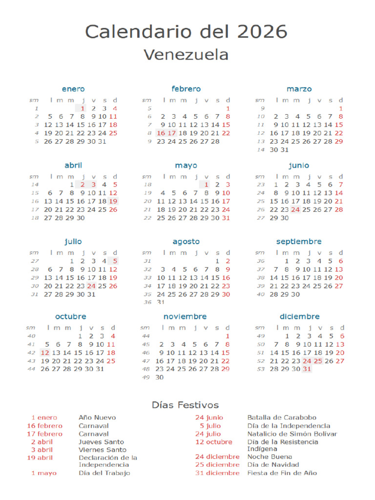 Calendario 2026 | PDF