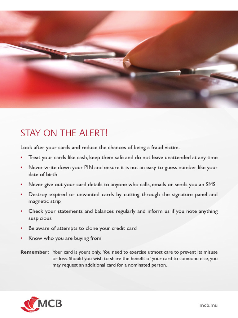 CA17 - 0603 - Cards Fraud Awareness - Stay On The Alert | PDF