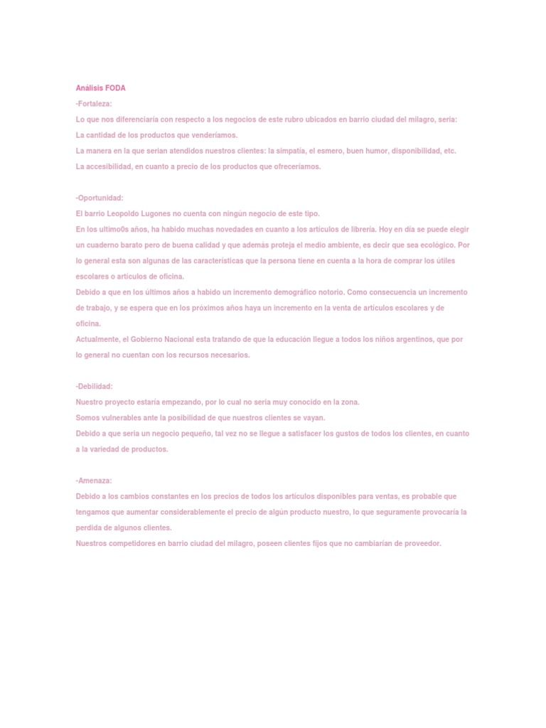 Análisis FODA | PDF | Educación primaria | Escuelas