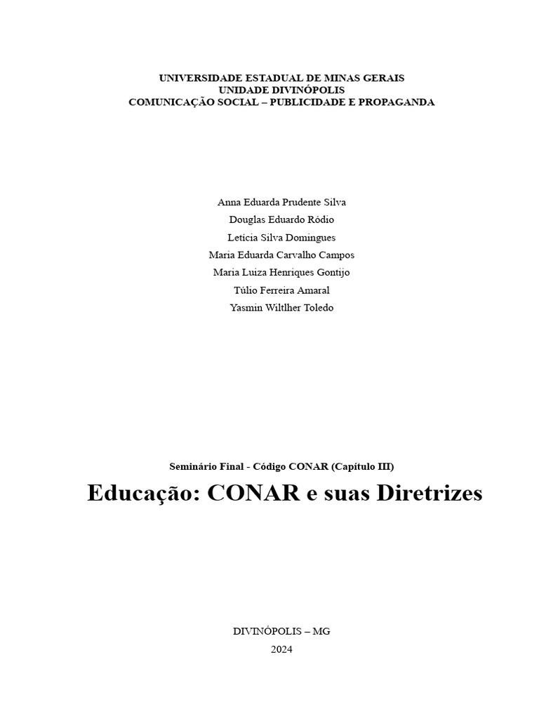 Diretrizes do CONAR na Publicidade Educacional | PDF | Publicidade ...