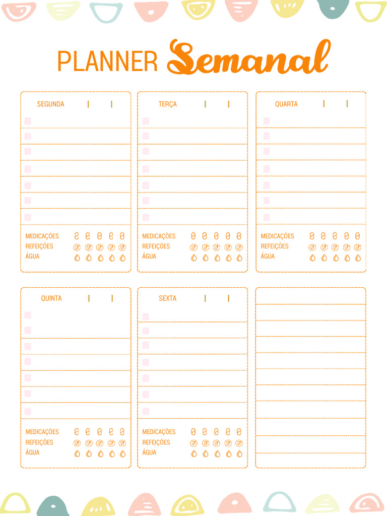 Planner Semanal Minimalista para Organização de Tarefas | PDF