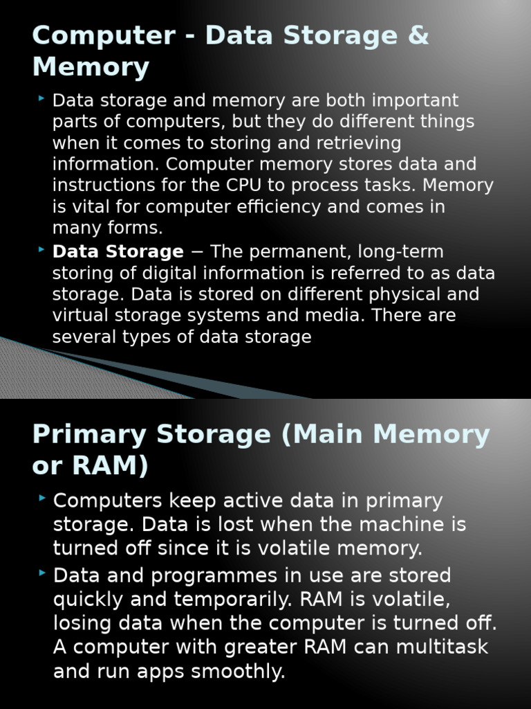 Computer - Data Storage & Memory | PDF | Computer Data Storage | Hard ...