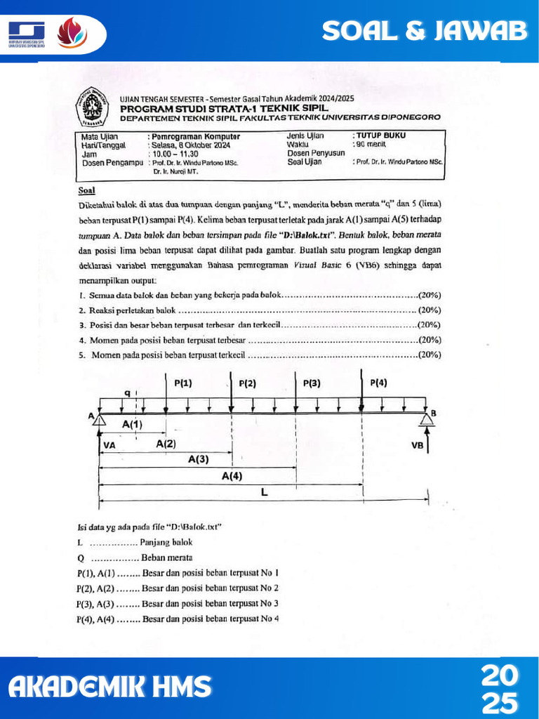 Perhitungan Beban dan Momen Balok | PDF