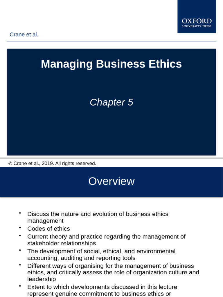 Teaching Slides Chapter 5 | PDF | Business Ethics | Audit