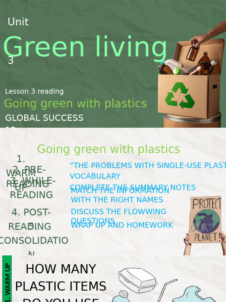 Reduce, Reuse, Recycle Presentation in Green and White Illustrative ...
