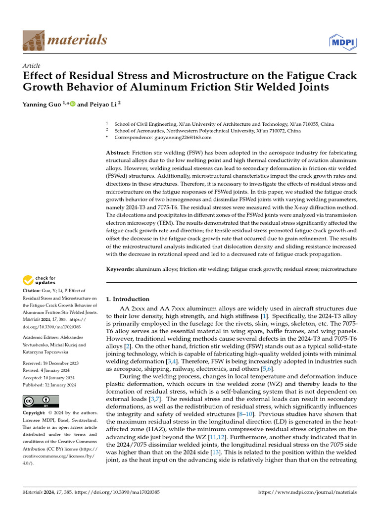 Effect of Residual Stress and Microstructure On The Fatigue Crack | PDF ...