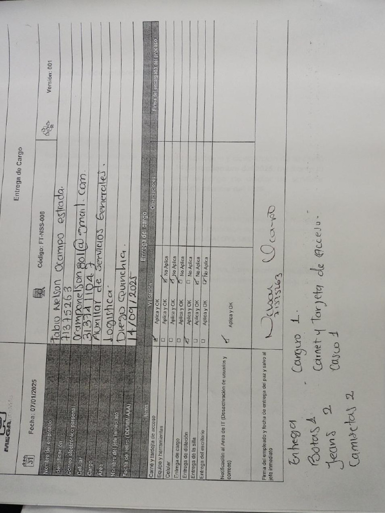 LC13-Entrega de Cargo | PDF