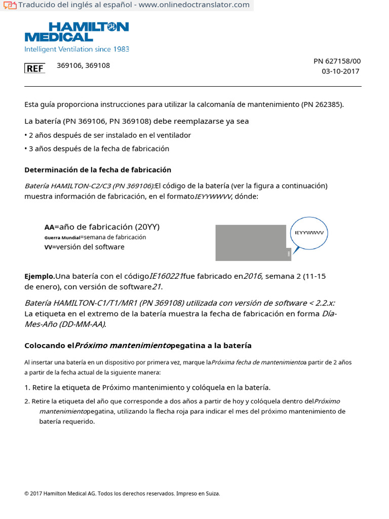 Battery-Sticker Ifu en 627158.00.en - Es | PDF
