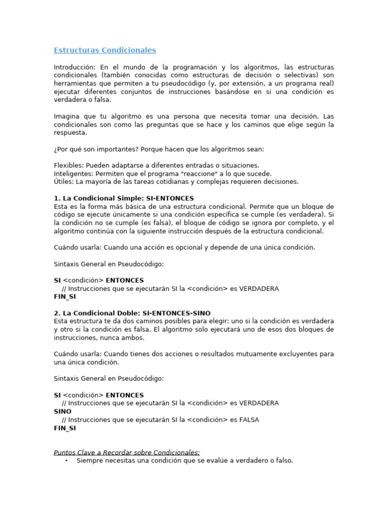 Ciclos y Condiciones | PDF | Algoritmos | Desarrollo de software