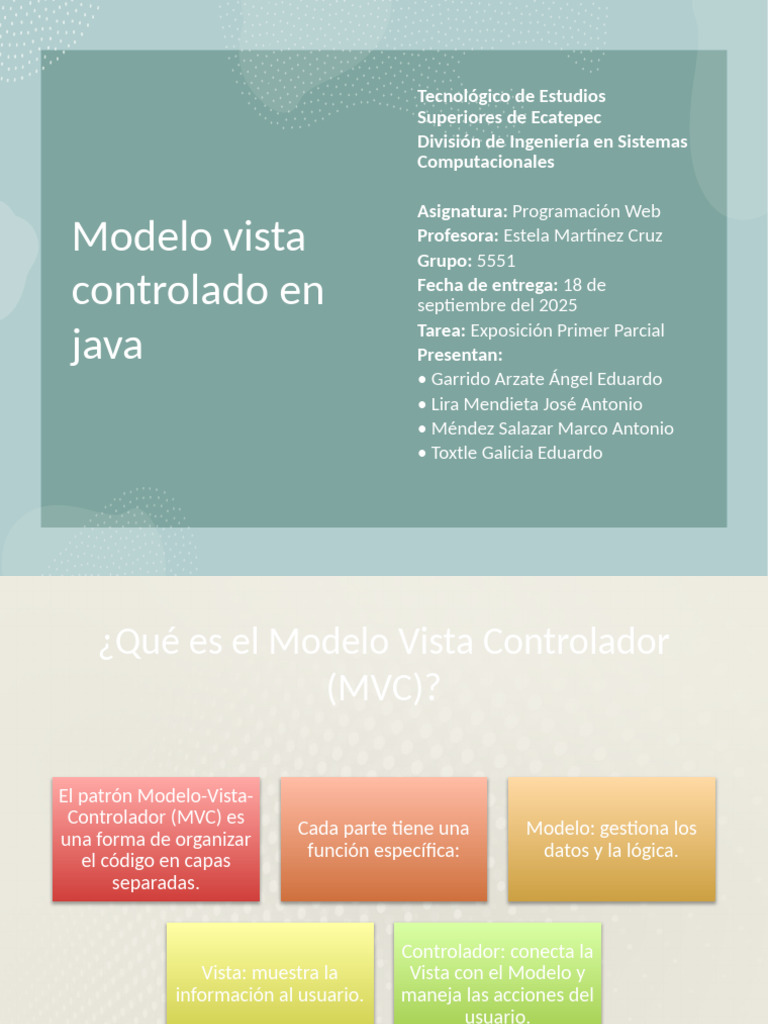 Modelo Vista Controlador Java MVC | PDF | Modelo – Vista – Controlador | Java (lenguaje de ...
