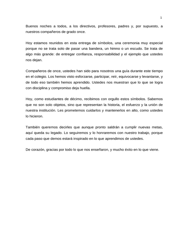 Entrega de Símbolos: Legado y Compromiso | PDF