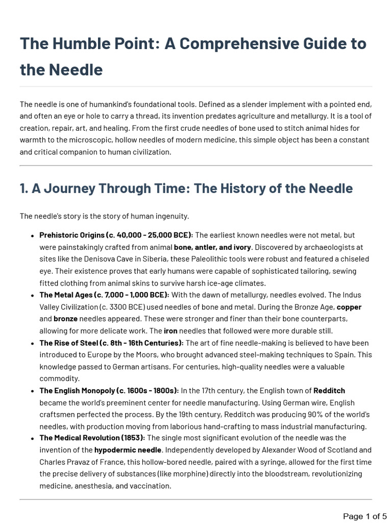 The Humble Point | PDF | Surgical Suture | Embroidery