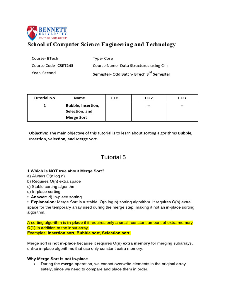 Week 5 Tutorial Solution | PDF | Time Complexity | Computer Programming