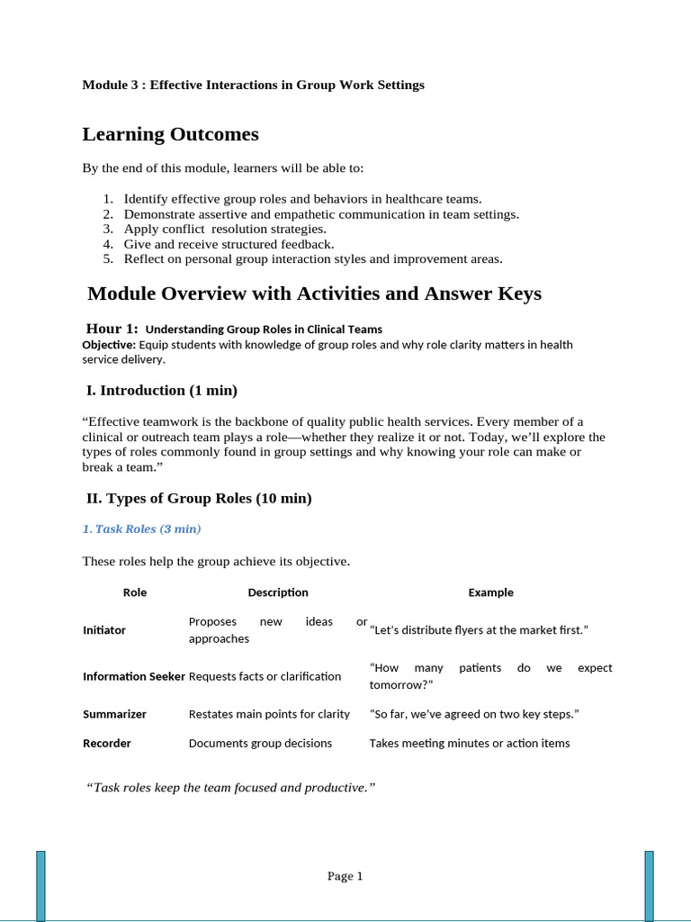 Effective Group Work in Healthcare Teams | PDF | Psychology | Communication