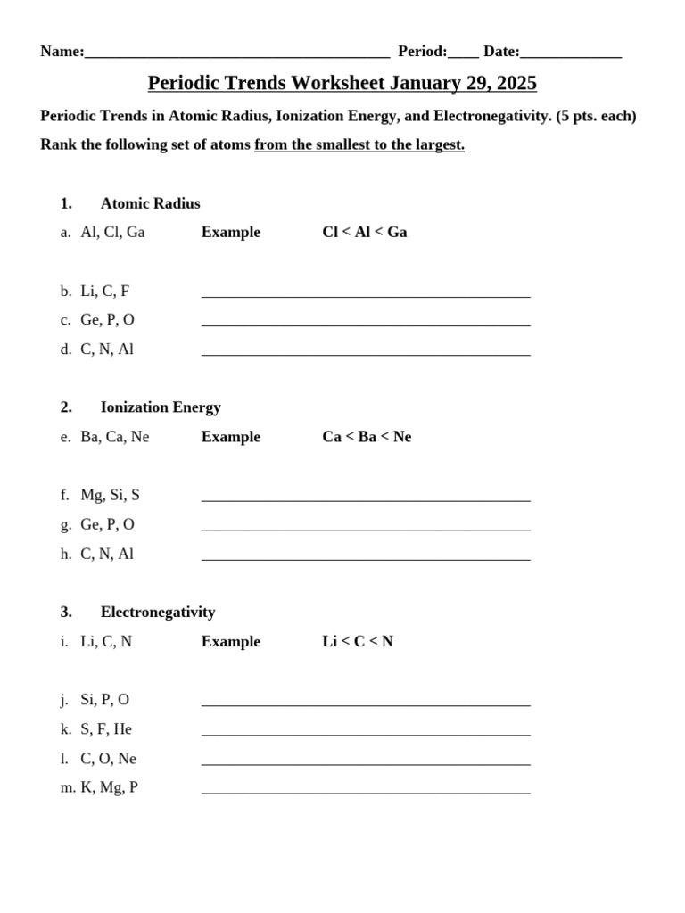 Madeline Cabrera Alcantara - Periodic Trends Worksheet - January 29 ...