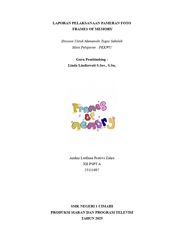 Laporan Pameran Foto: Frames of Memory | PDF
