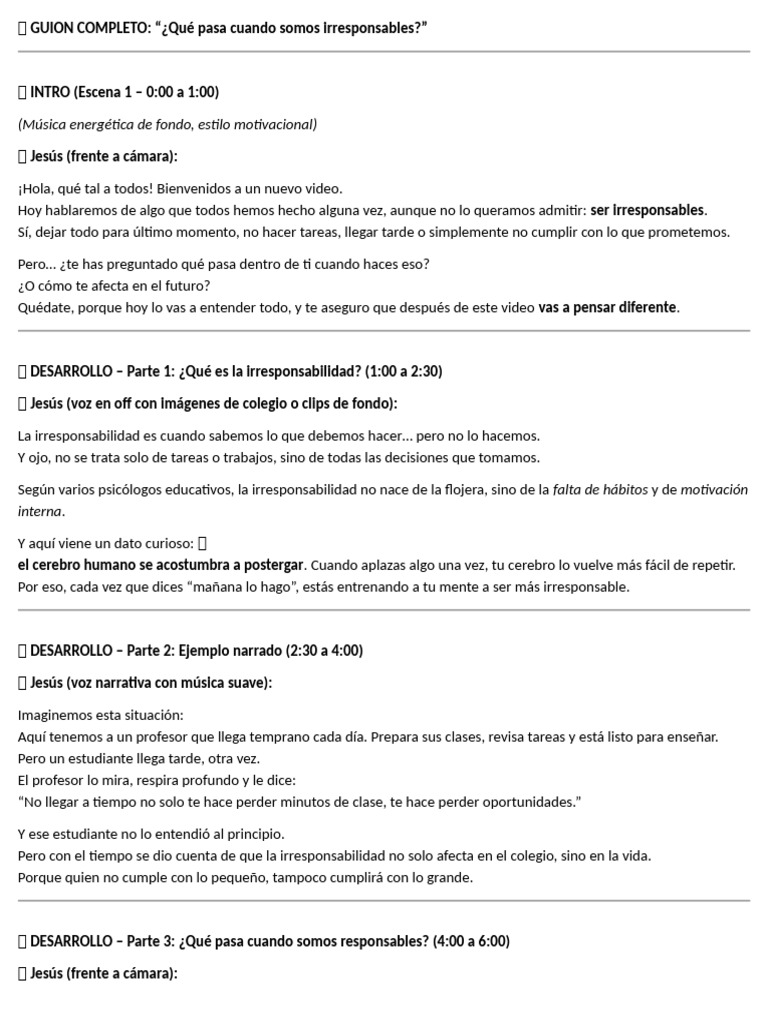Consecuencias de la Irresponsabilidad | PDF