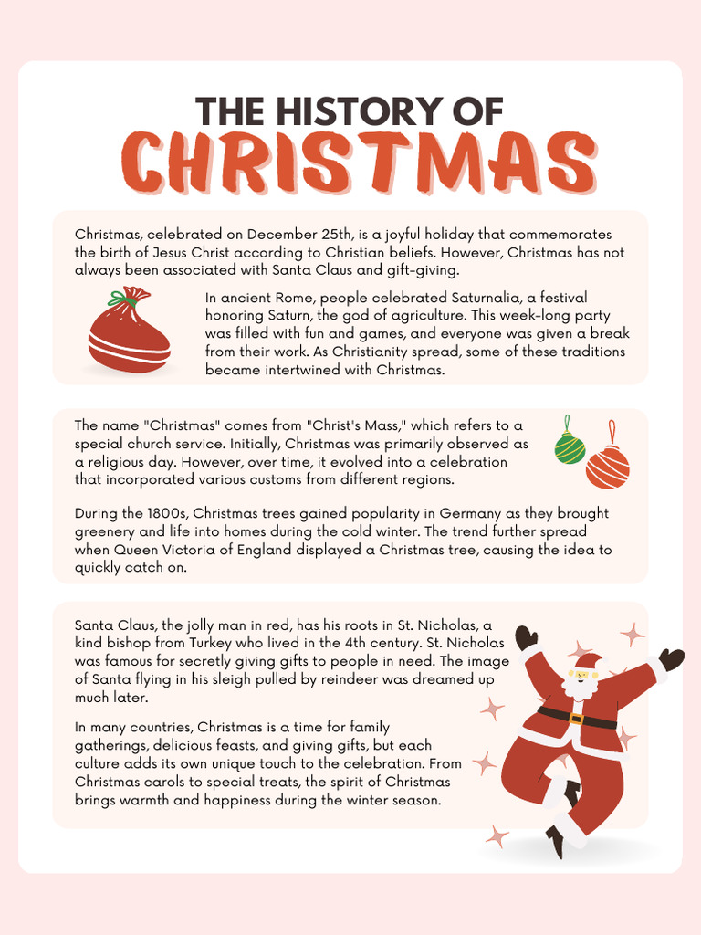 The History of Christmas Reading Comprehension Worksheet For Speech ...
