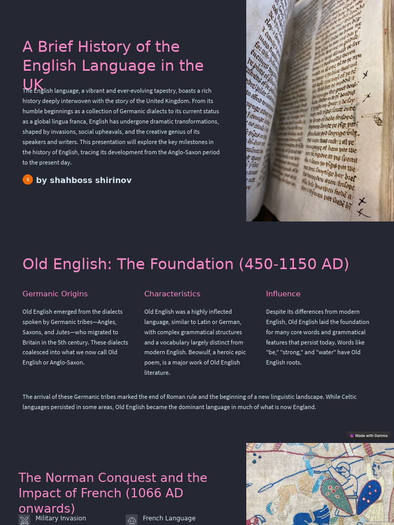 History of the English Language | PDF | English Language | French Language