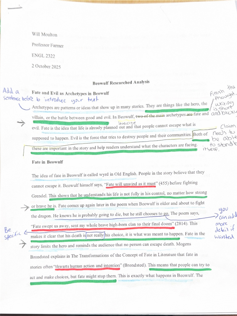 Beowulf Essay | PDF