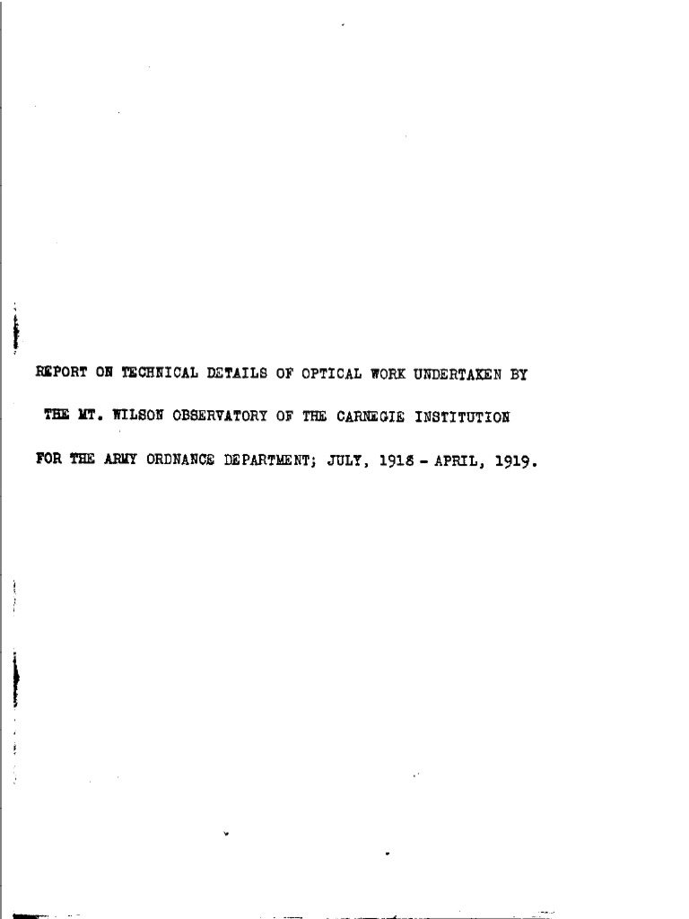 MT Wilson Optical Work During WWI | PDF