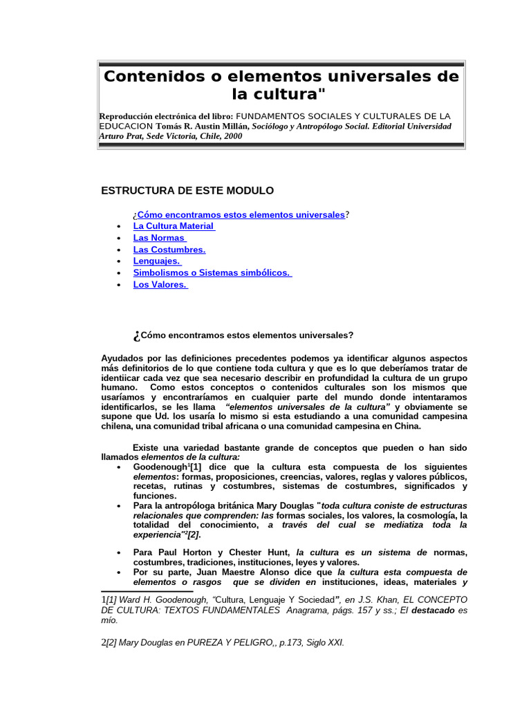 Elementos Universales de la Cultura | PDF | Los símbolos | Semiótica