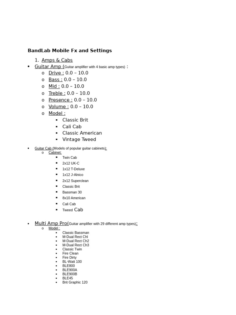 BandLab Mobile Effects Overview | PDF | Equalization (Audio) | Sound ...