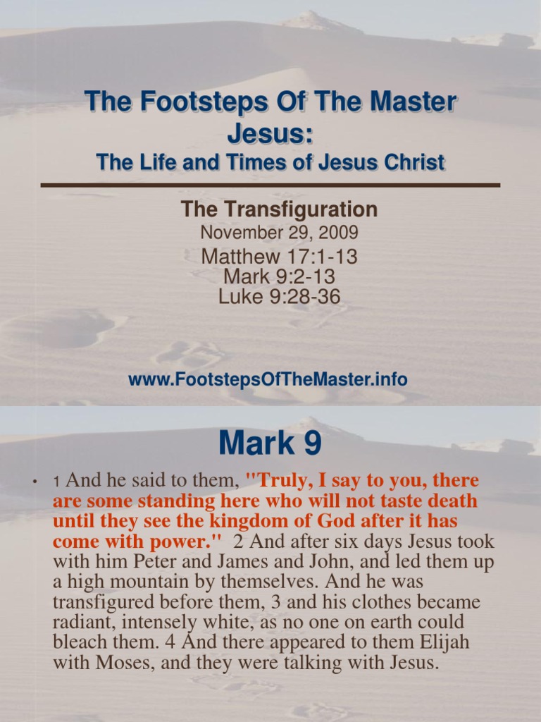 Jesus' Transfiguration Explained | PDF | Elijah | John The Baptist