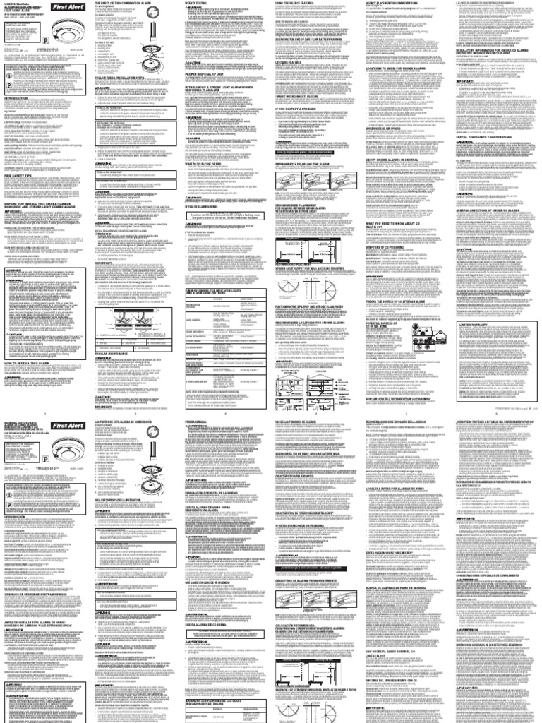 7030bsl Hardwired Smoke and Co Led Strobe Light Alarm Manual | PDF