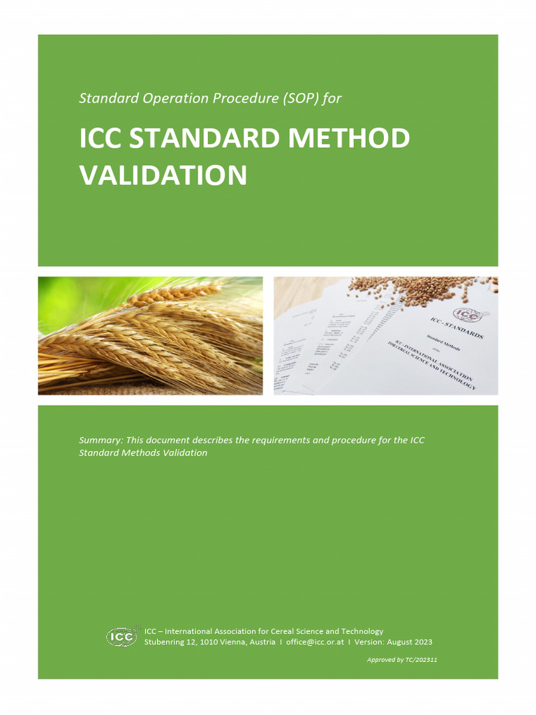 ICC Standard Method Validation SOP | PDF | Detection Limit | Accuracy ...