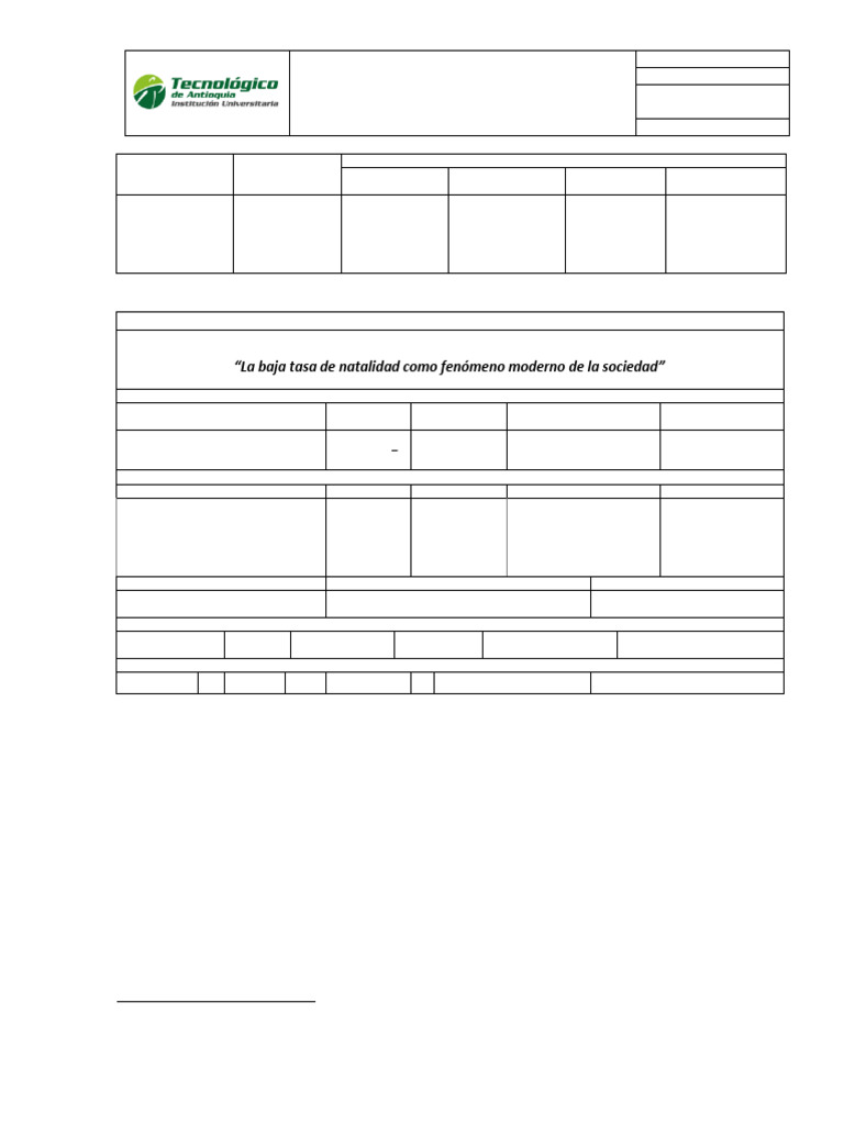 La Baja Tasa de Natalidad Como Fenomeno Moderno de La Sociedad | PDF | Control de la natalidad ...