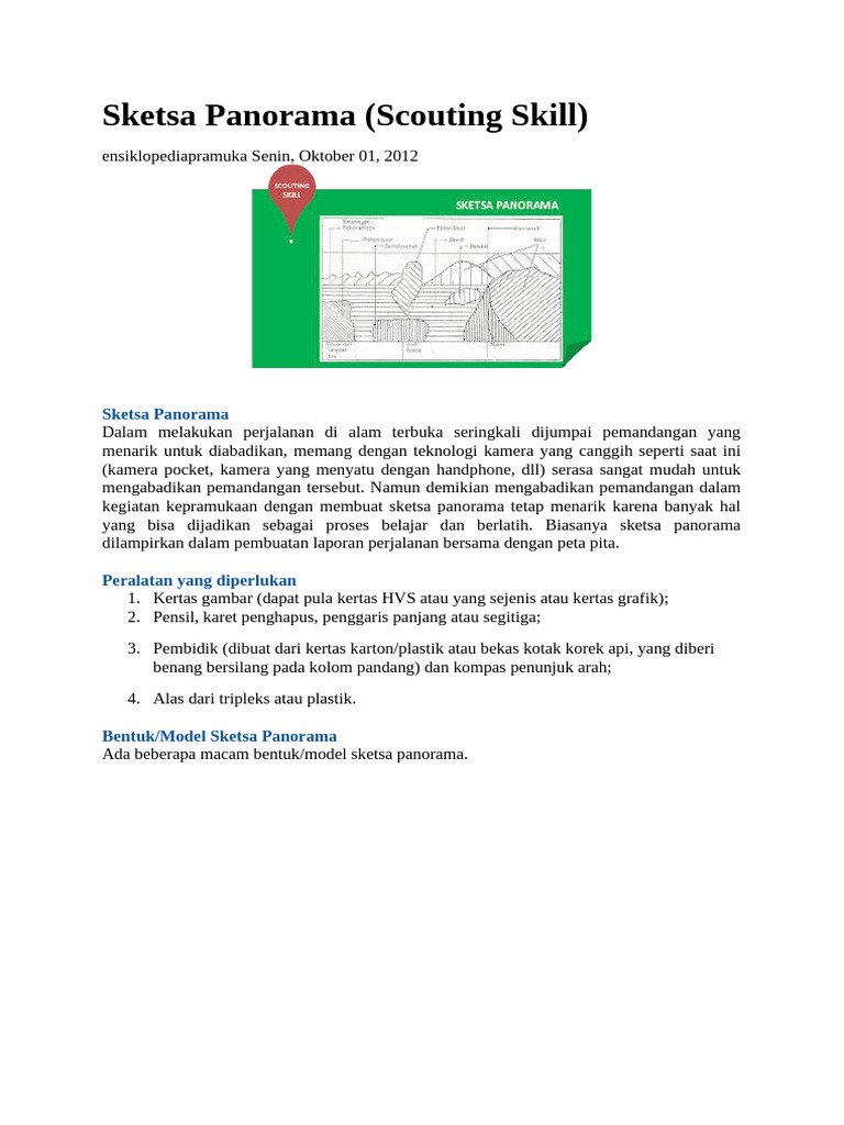 Sketsa Panorama untuk Pramuka | PDF