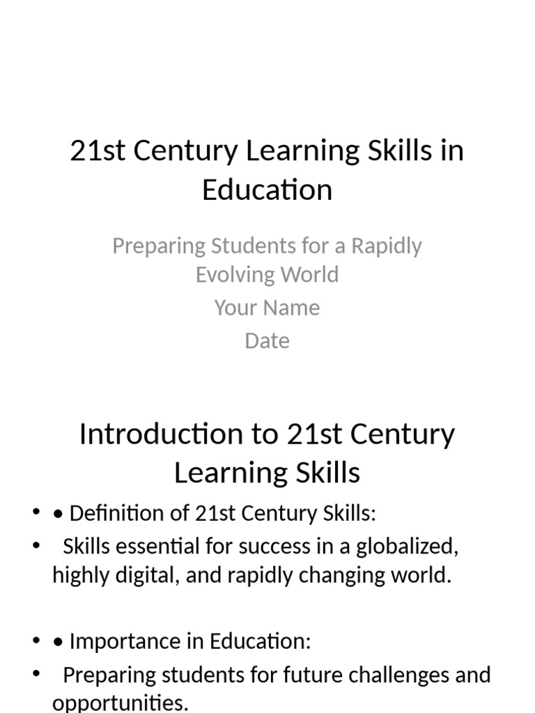 21st Century Skills in Education Guide | PDF | Learning | Critical Thinking